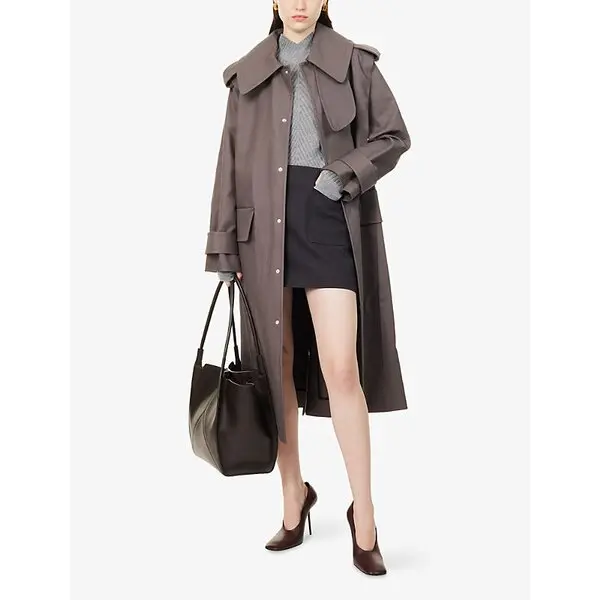 Victoria Beckham Belted Cotton Trench Coat