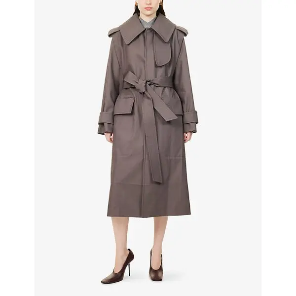 Victoria Beckham Belted Cotton Trench Coat