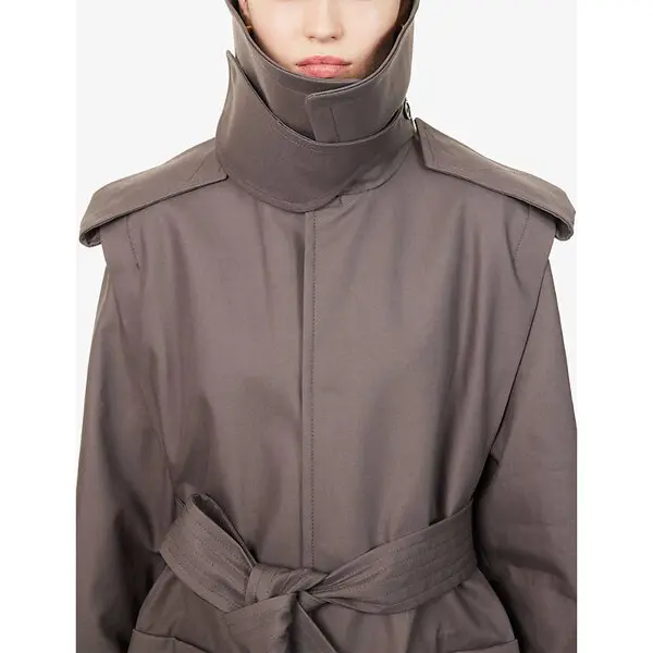 Victoria Beckham Belted Cotton Trench Coat