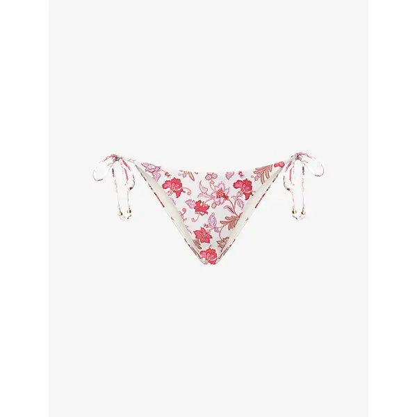 Seafolly Summer Chintz Rio Tie-side Bikini Bottoms - Ecru