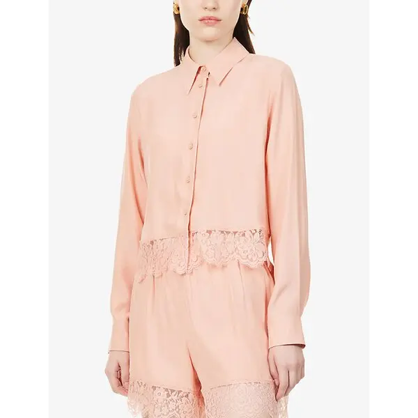 Stella McCartney Lace Trimmed Silk Shirt