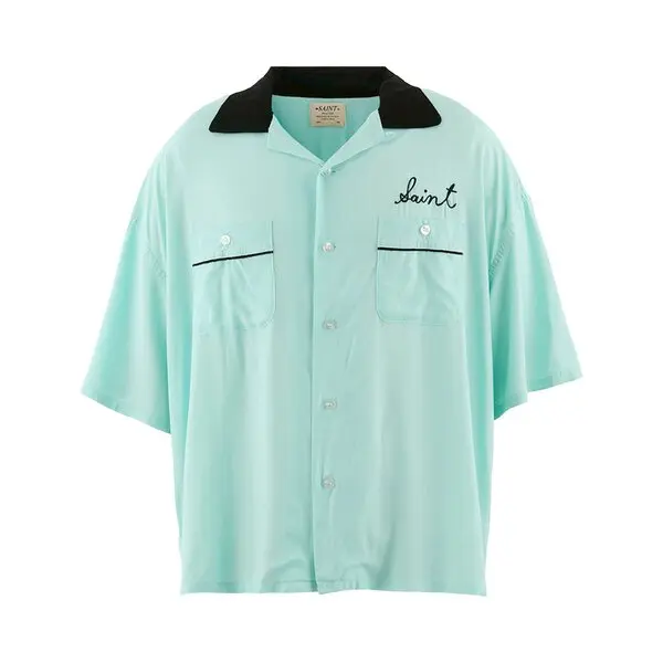 SAINT MXXXXXX Trump Bowling Shirt 'sky - Blue