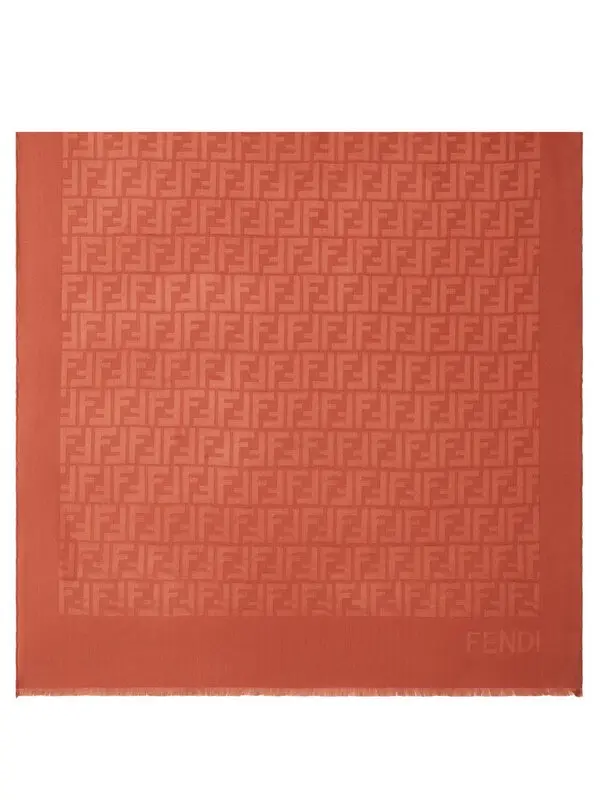 Fendi Silk Stole Ff Rust Color - Red