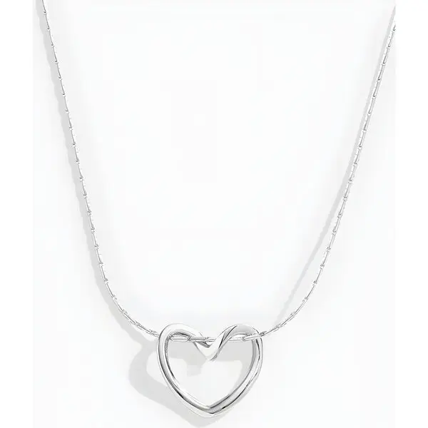 MINT & LILY Open Heart Pendant Necklace - Silver