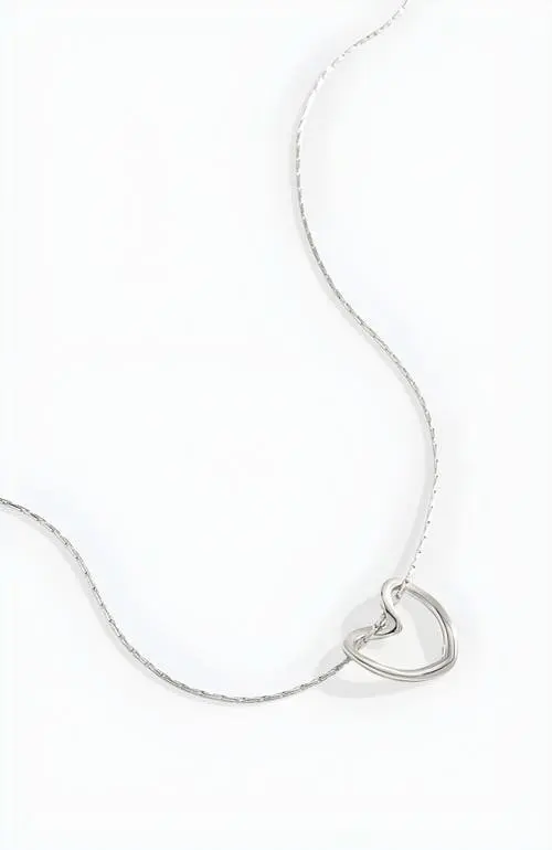 MINT & LILY Open Heart Pendant Necklace - Silver