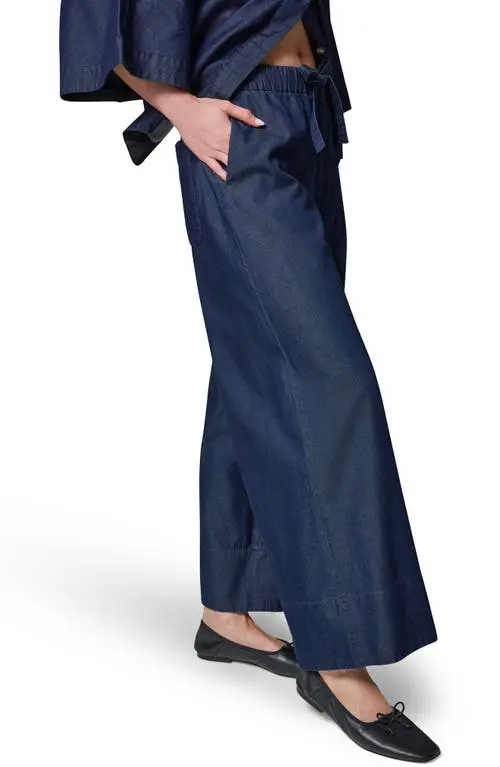Donna Karan New York Bali Drawstring Waist Denim Pants