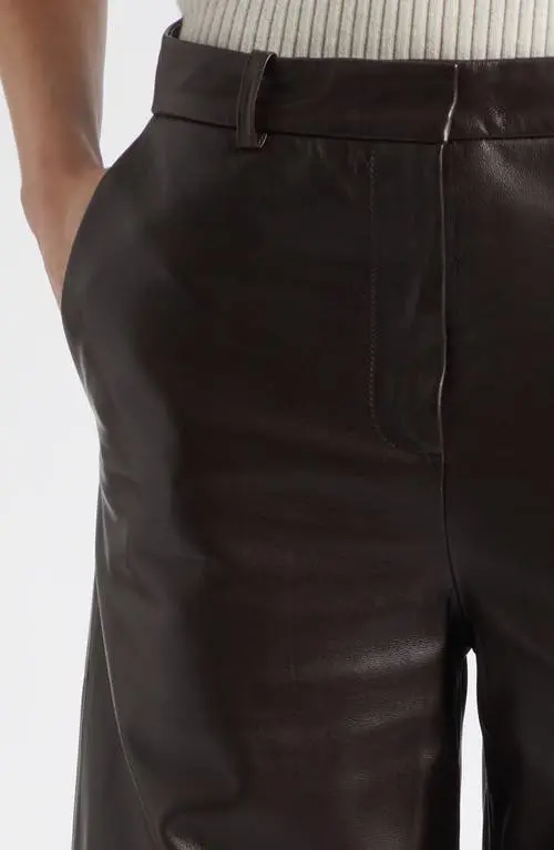 Nour Hammour Coda Wide Leg Leather Pants