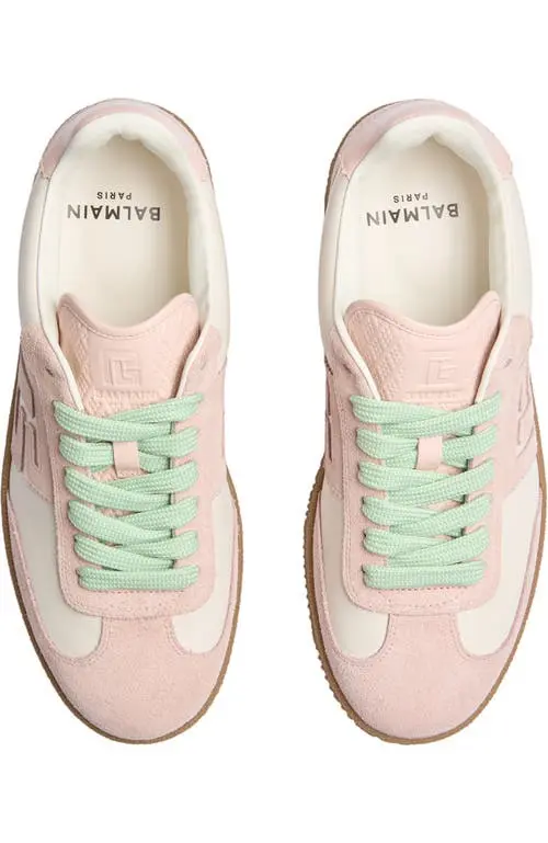 Balmain Swan Trainers In Smooth Leather And Suede - Multicolor