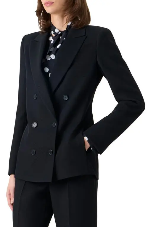 Akris Double Breasted Virgin Wool Tricotine Jacket