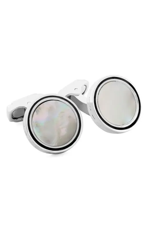 THOMPSON OF LONDON Thompson Tambor Mother-of-pearl Cuff Link & Stud Set - Mop