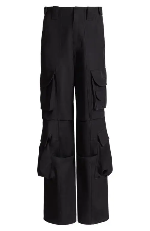 Balmain Wool Twill Cargo Pants - Black