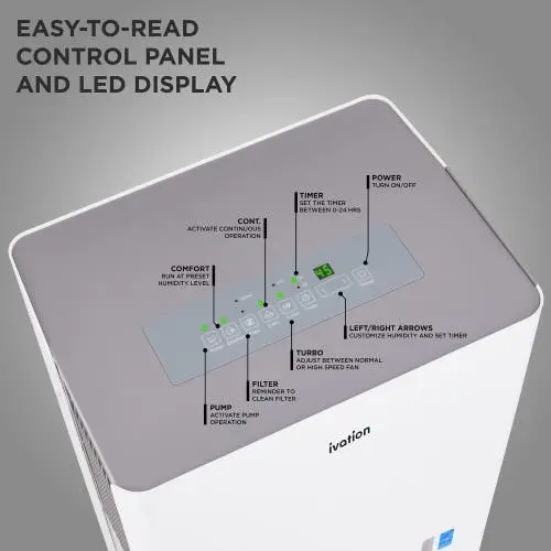 IVATION Energy Star Dehumidifier With Hose Connector