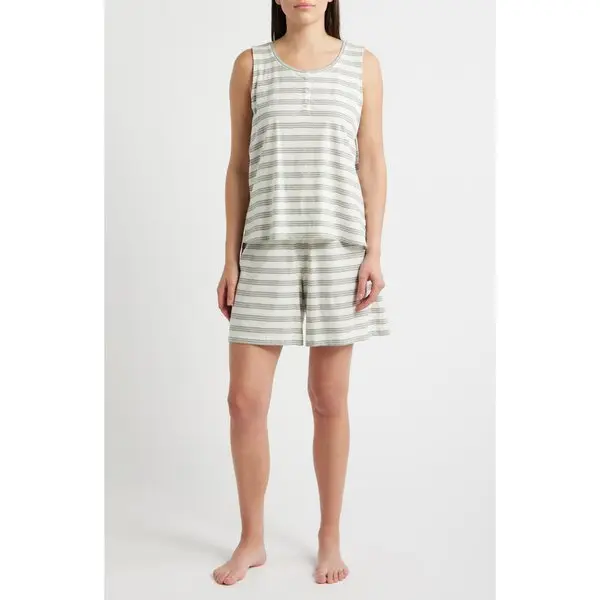 Eileen Fisher Stripe Short Pajamas - Agave
