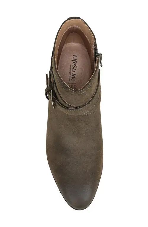 LIFESTRIDE Oaklyn Ankle Bootie With Buckled Strap - Olive