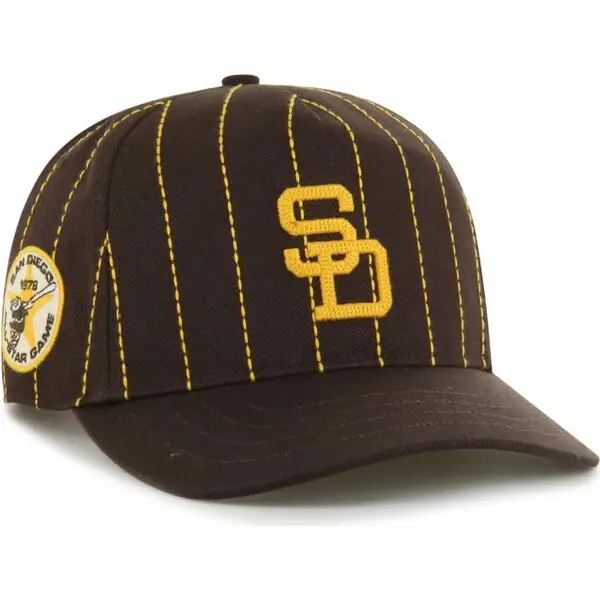 '47 X Rawlings San Diego Padres Pinstripe Hitch Adjustable Hat - Brown