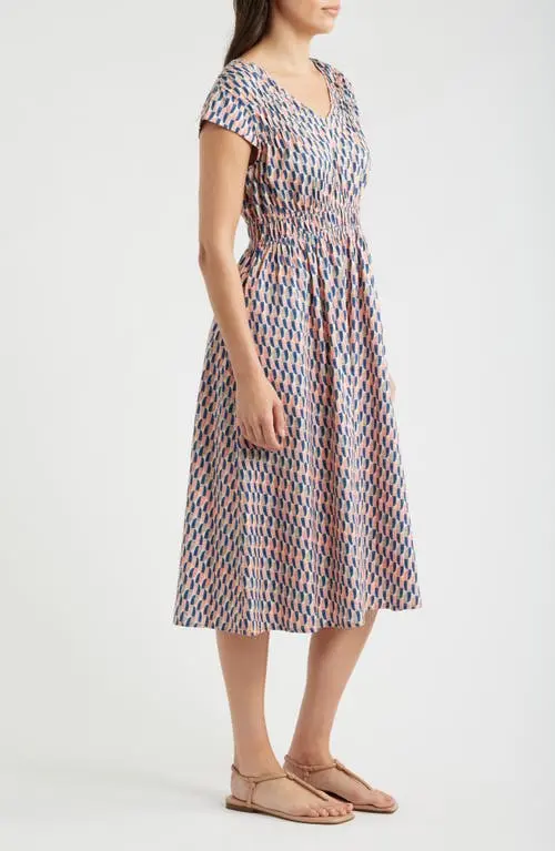 NIC+ZOE Dierdre Print V-neck Midi Dress