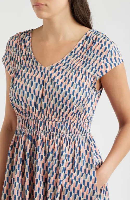NIC+ZOE Dierdre Print V-neck Midi Dress