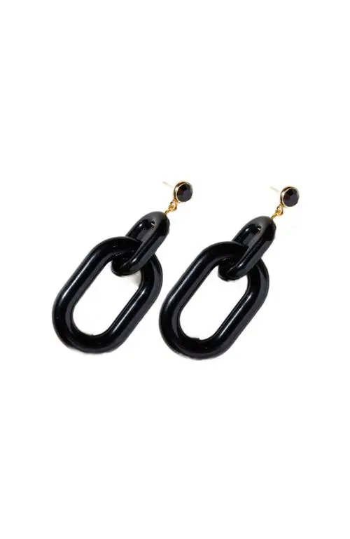 NICKEL & SUEDE Bianca Acrylic Chain Drop Earrings With Swarovski Crystal Accents - None