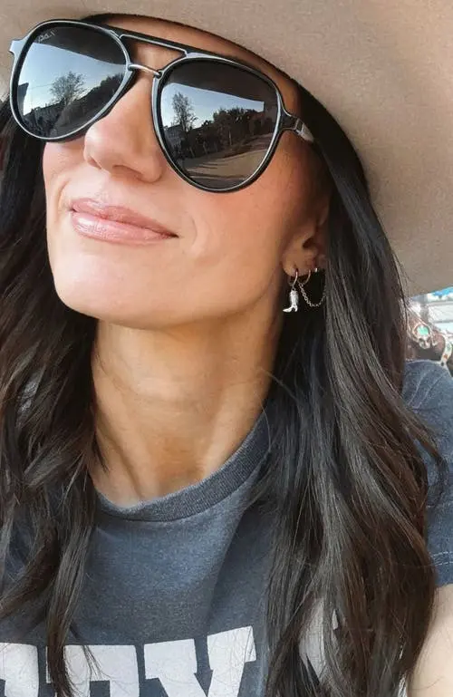 NICKEL & SUEDE Cowgirl Boot Charm Huggie Earrings