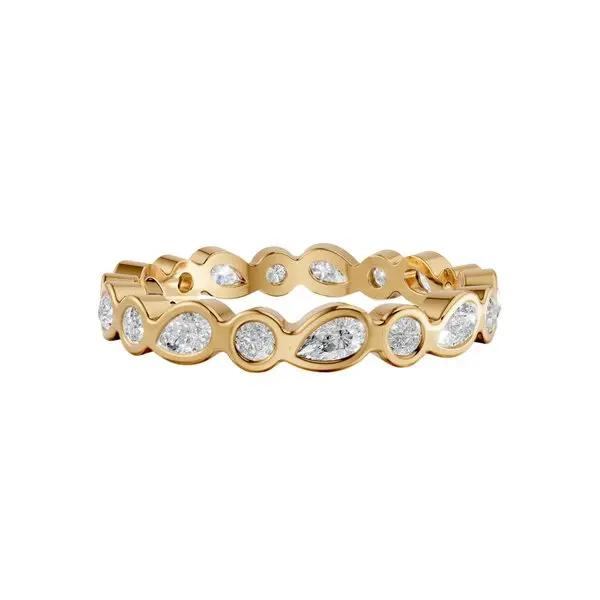 AYA FINE JEWELRY 0.69 Ct Mixed Shape Lab Grown Diamond Eternity Ring In 14k Gold - Yellow