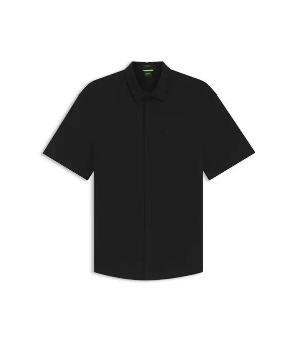 BOSS Regular-fit Shirt In Stretch-cotton Pique
