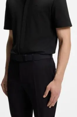 BOSS Regular-fit Shirt In Stretch-cotton Pique