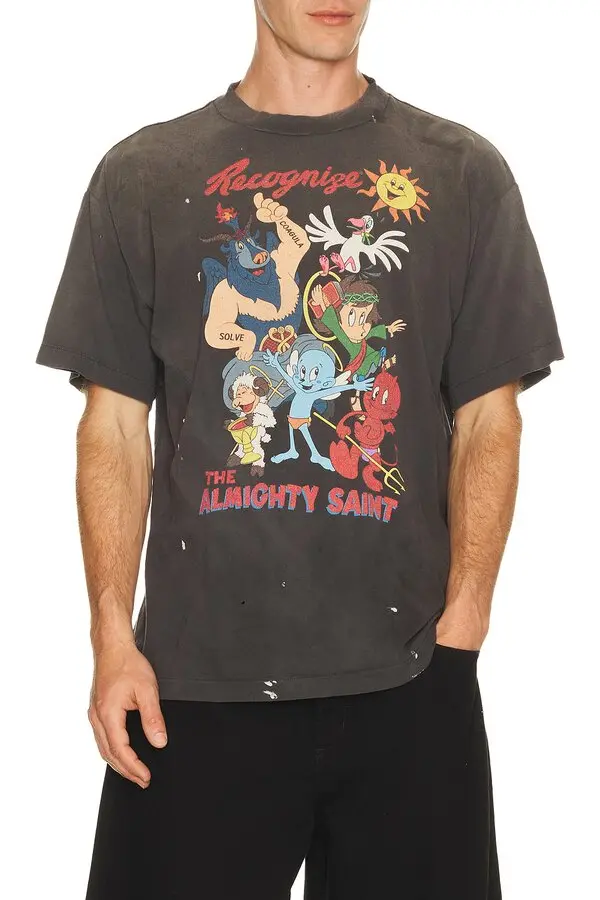 SAINT MXXXXXX Almithy Saint Short Sleeve Tee - Black