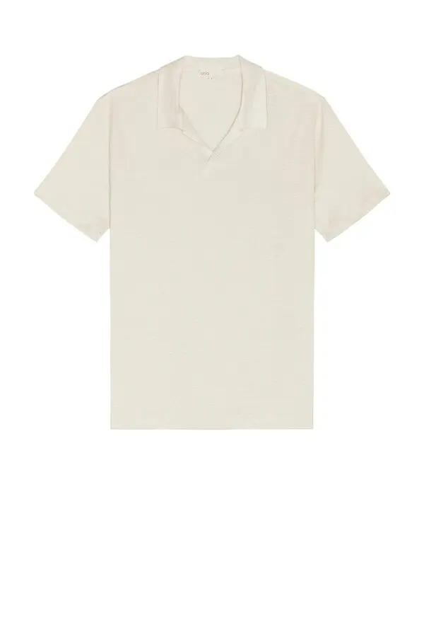 Onia Shaun Stretch Linen Polo - Bone