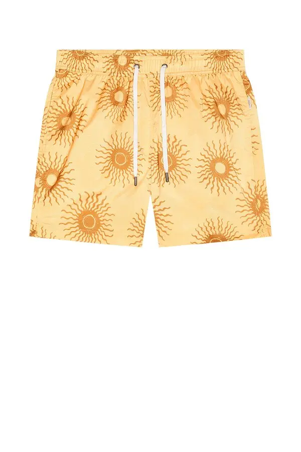 Onia Charles 5 Swim Trunk In Multi - Orange Multi