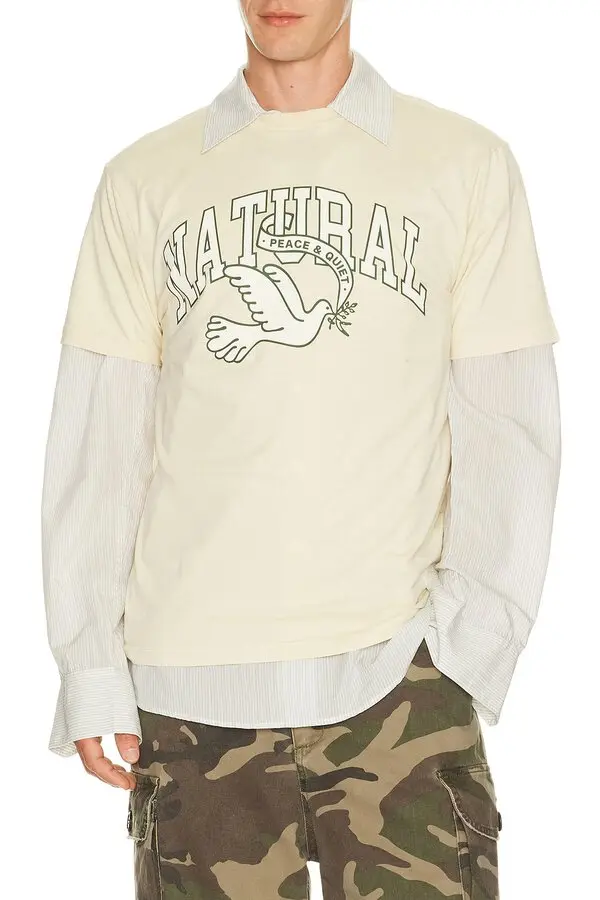 MUSEUM OF PEACE & QUIET Natural Dove T-shirt In White - Bone