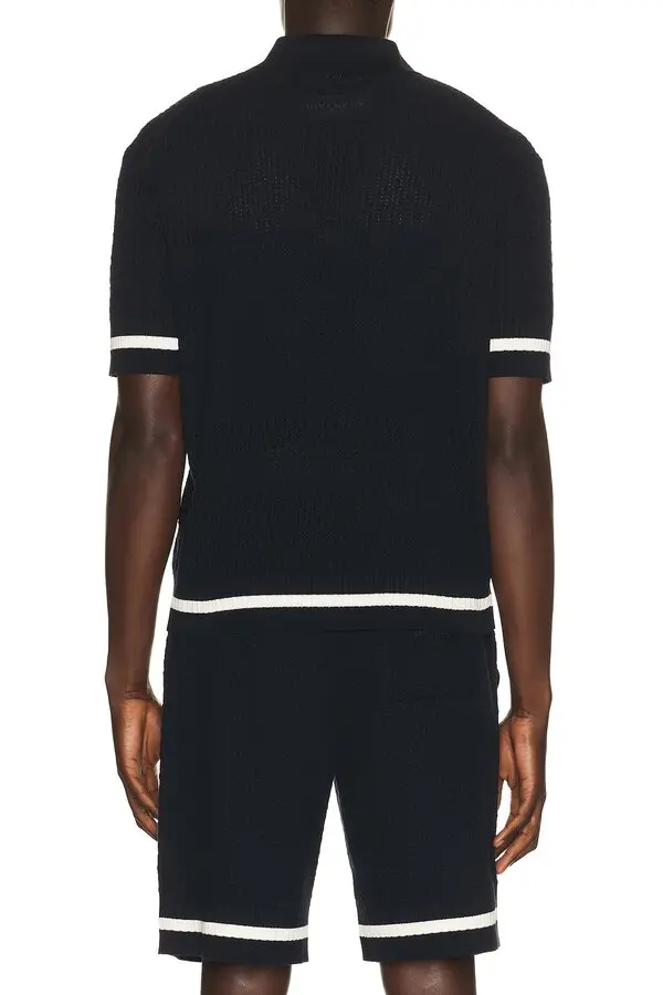 Givenchy Cotton Openwork Knit Short Sleeve Polo