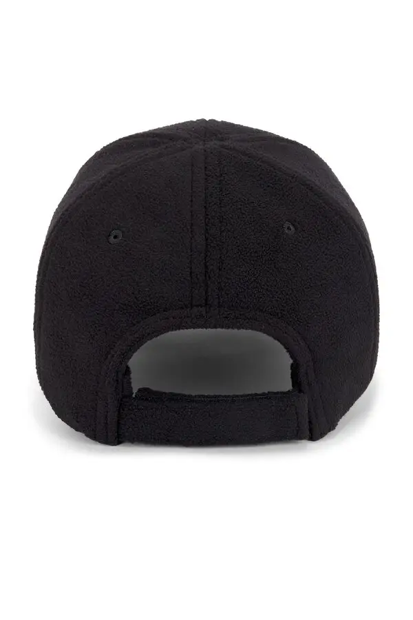 Balenciaga Fleece Baseball Cap With Logo Detail - Black