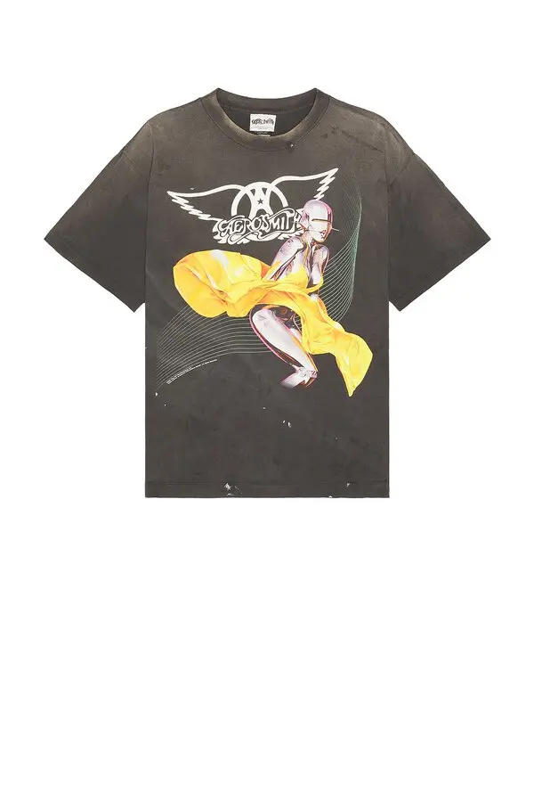 SAINT MXXXXXX Aerosmith Short Sleeve Tee - Black