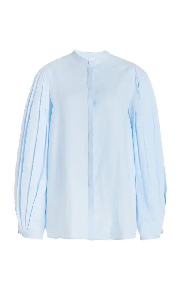 Gabriela Hearst Laetitia Blouse In Aloe Linen - Light Blue