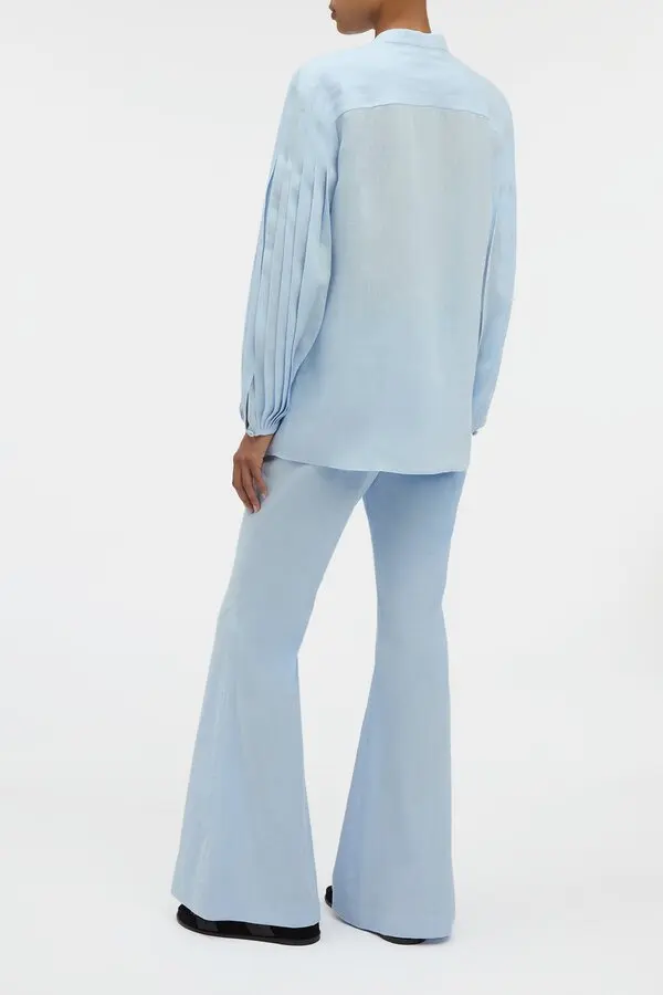 Gabriela Hearst Laetitia Blouse In Aloe Linen - Light Blue