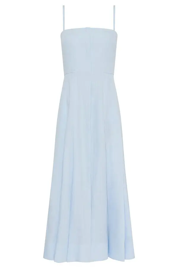 Gabriela Hearst Magritte Dress In Aloe Linen - Light Blue