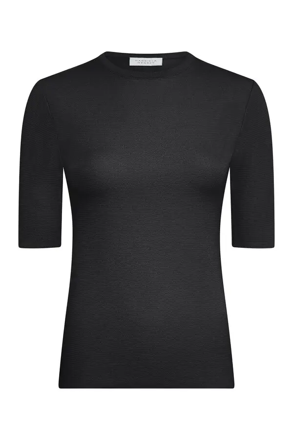 Gabriela Hearst Axis Knit T-shirt In Merino Wool - Black