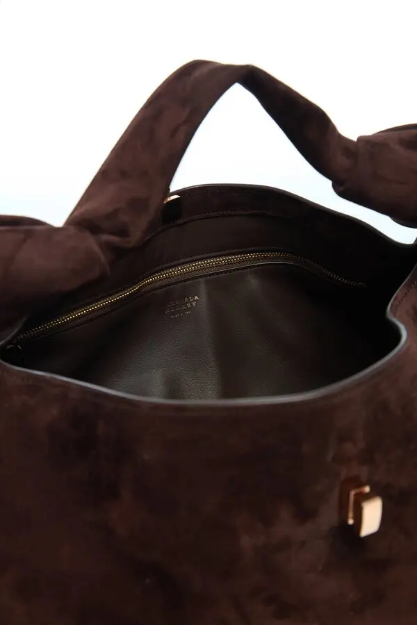 Gabriela Hearst Small Antonia Bag In Suede - Dark Brown
