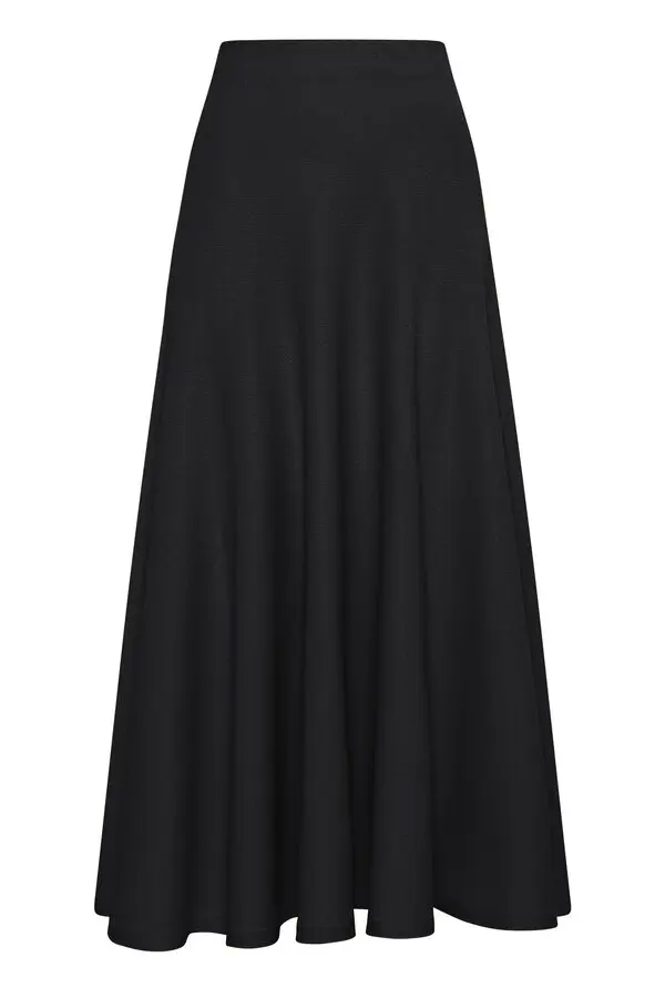 Gabriela Hearst Cairan Knit Maxi Skirt In Merino Wool - Black