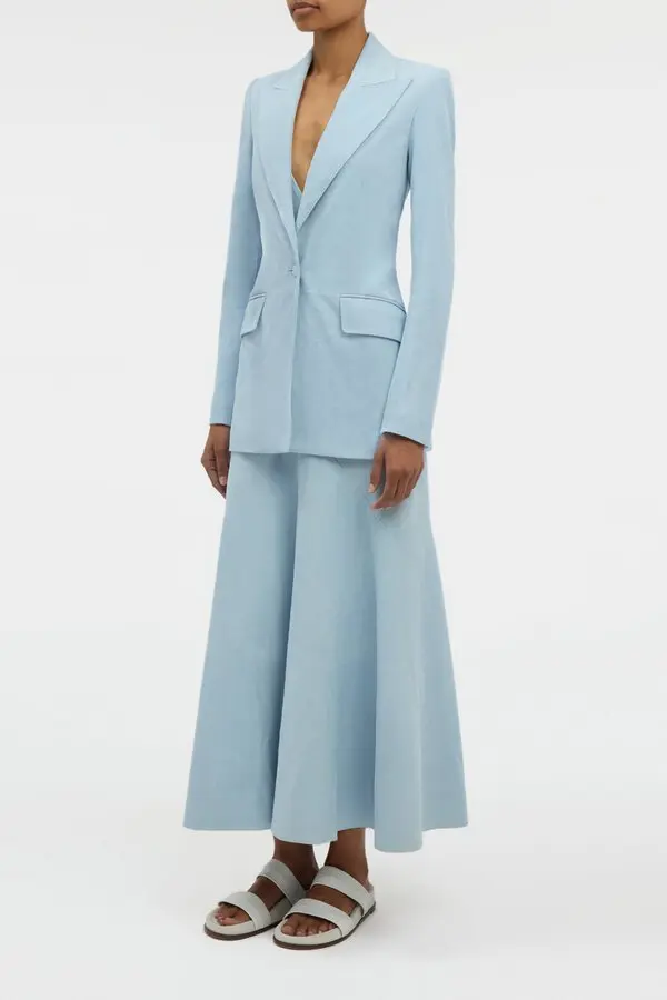 Gabriela Hearst Leiva Suede Blazer - Light Blue