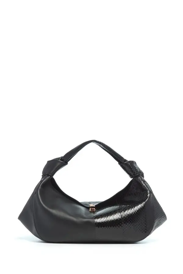 Gabriela Hearst Small Antonia Bag In Nappa Leather & Snakeskin - Black