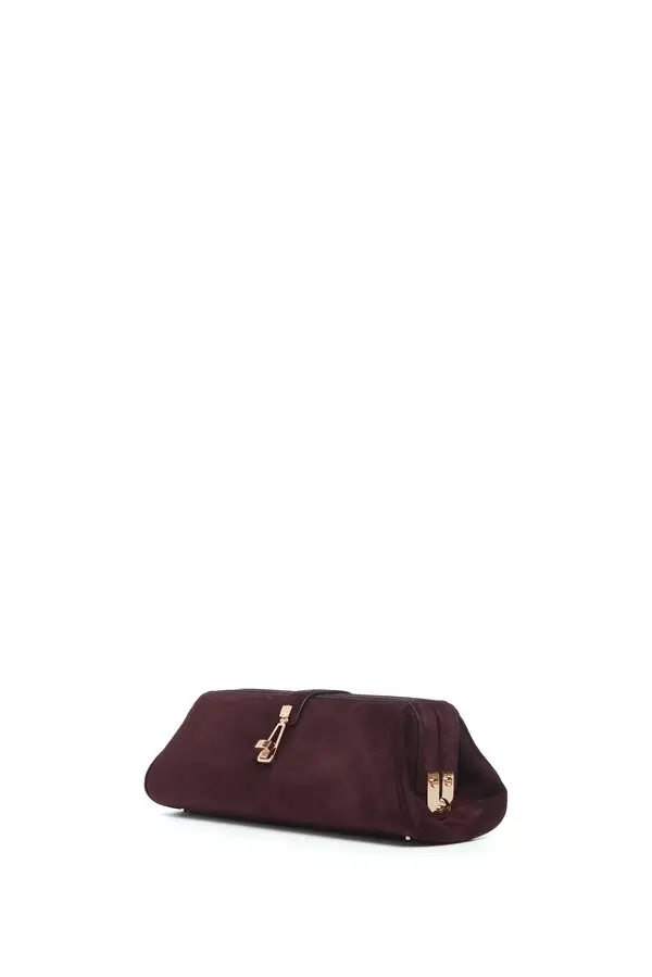 Gabriela Hearst Paola Clutch In Suede - Bordeaux