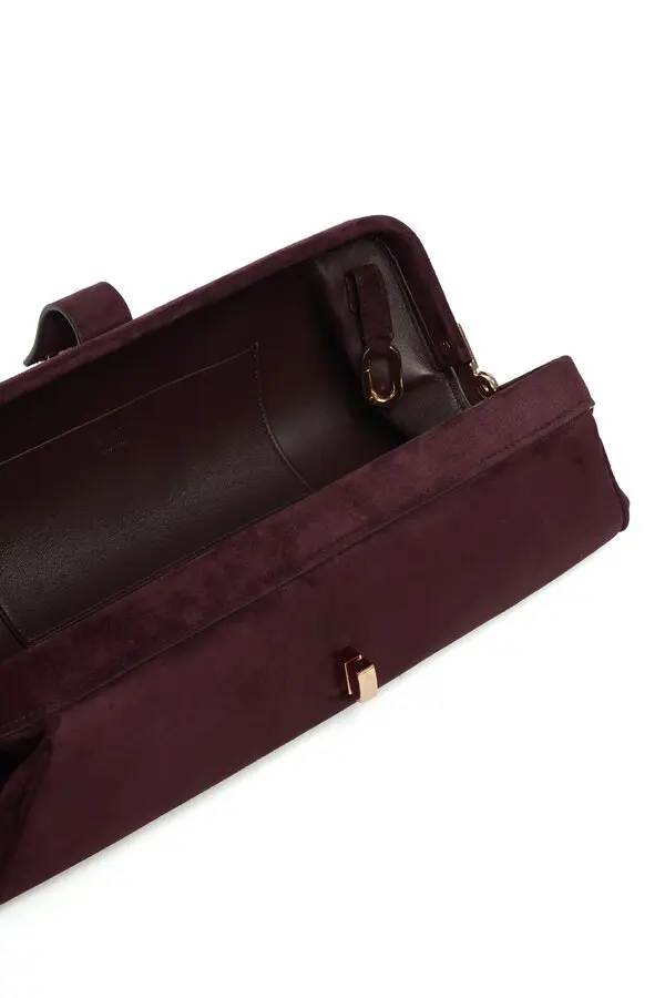 Gabriela Hearst Paola Clutch In Suede - Bordeaux