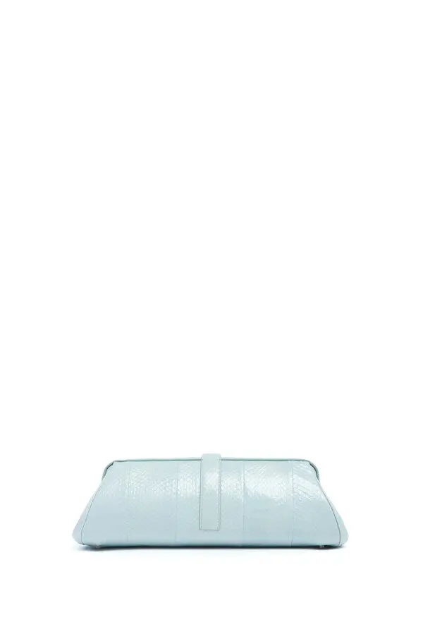 Gabriela Hearst Paola Clutch In Snakeskin - Light Blue