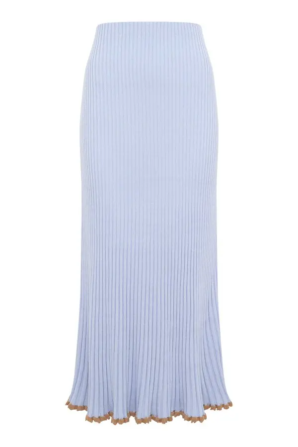 Gabriela Hearst Kavya Knit Skirt In Cashmere Silk - Halogen Blue