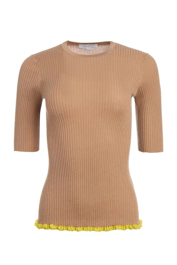 Gabriela Hearst Mireya Knit Top In Silk Casmere - Camel