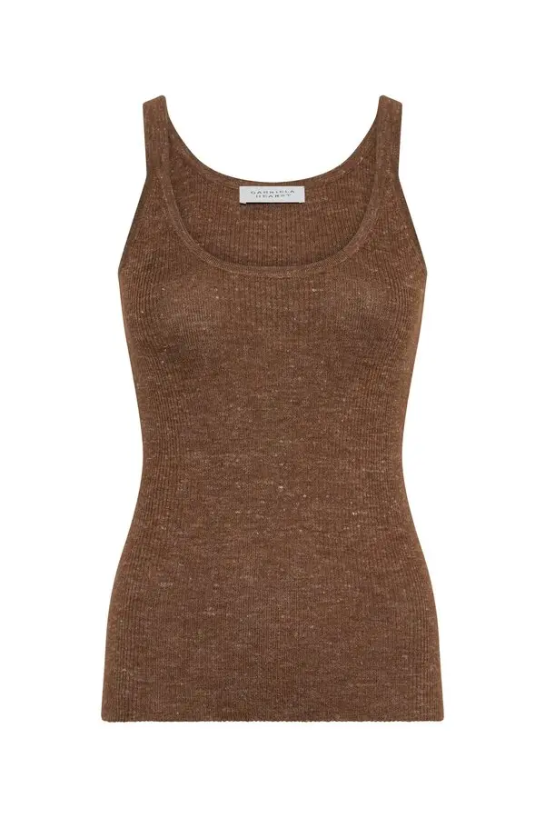 Gabriela Hearst Cinxia Knit Tank Top In Cahmere Silk With Hemp - Chestnut