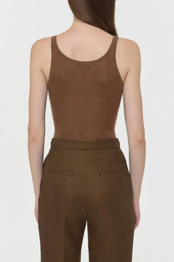 Gabriela Hearst Cinxia Knit Tank Top In Cashmere Silk Blend - Chestnut