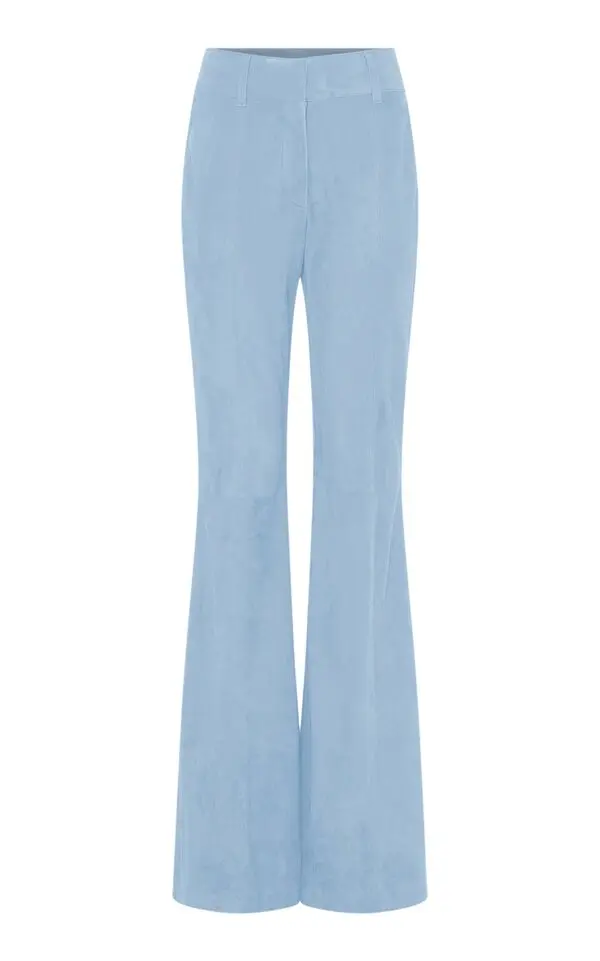 Gabriela Hearst Rhein Flare Pant In Suede - Light Blue