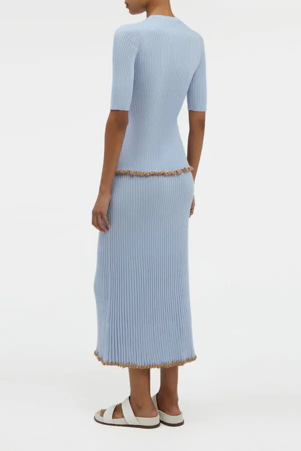 Gabriela Hearst Mireya Knit Top In Cashmere Silk - Halogen Blue